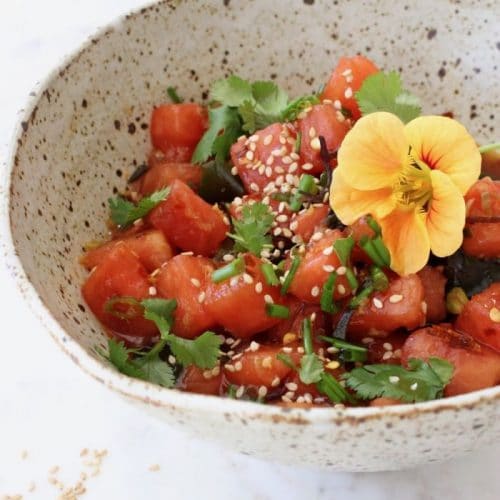 Watermelon Poke Bowl Recipe • Veggie Society