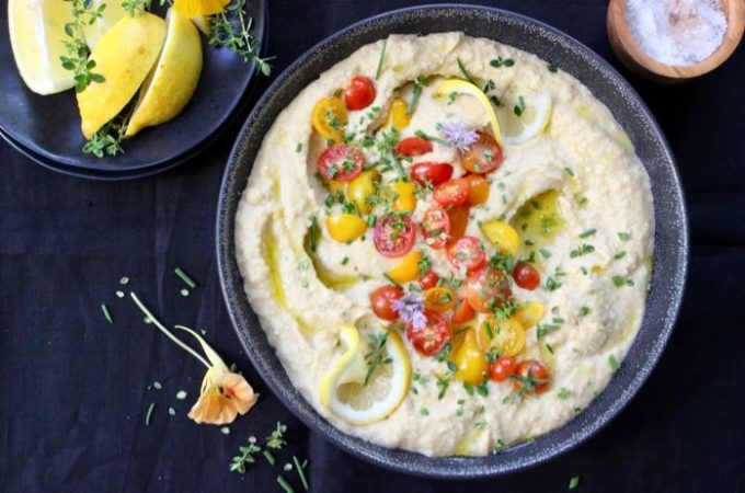 Simple Lemon Hummus Recipe (Vegan WFPB) • Veggie Society
