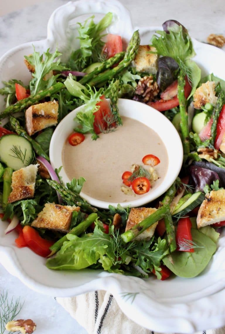 Walnut Vinaigrette Salad Dressing • Veggie Society