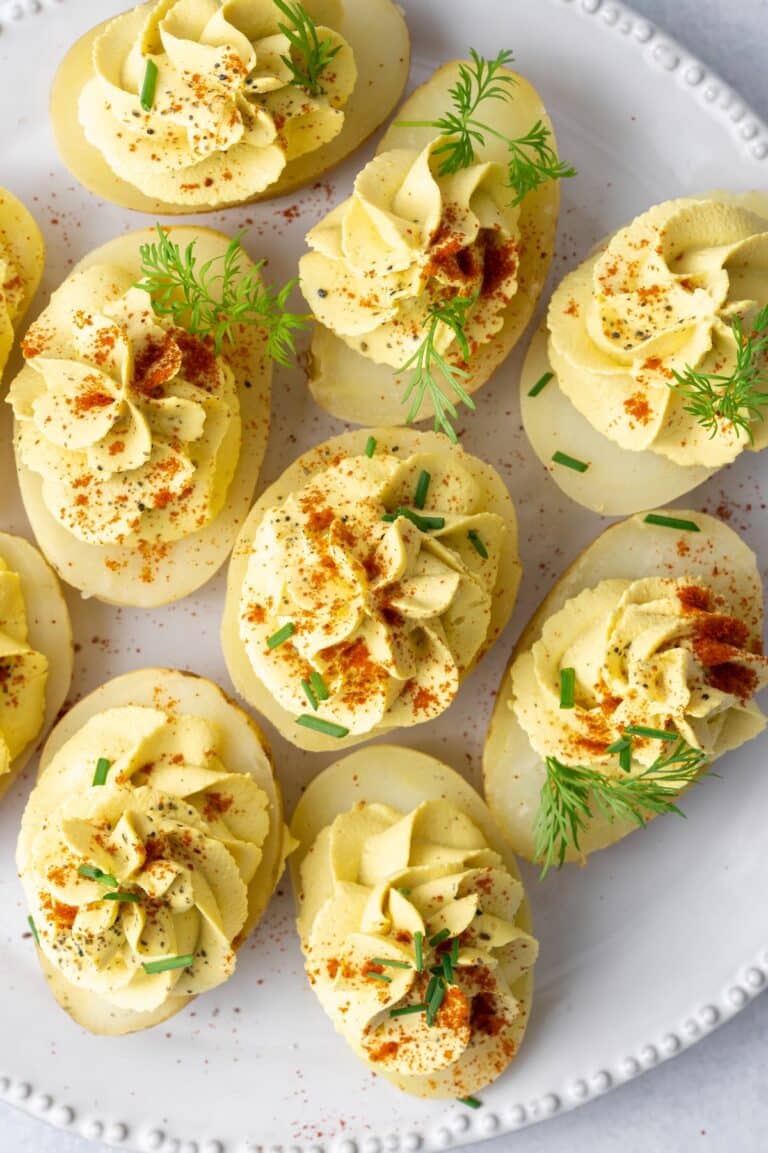Deviled Potatoes Recipe (Vegan Deviled Eggs) • Veggie Society